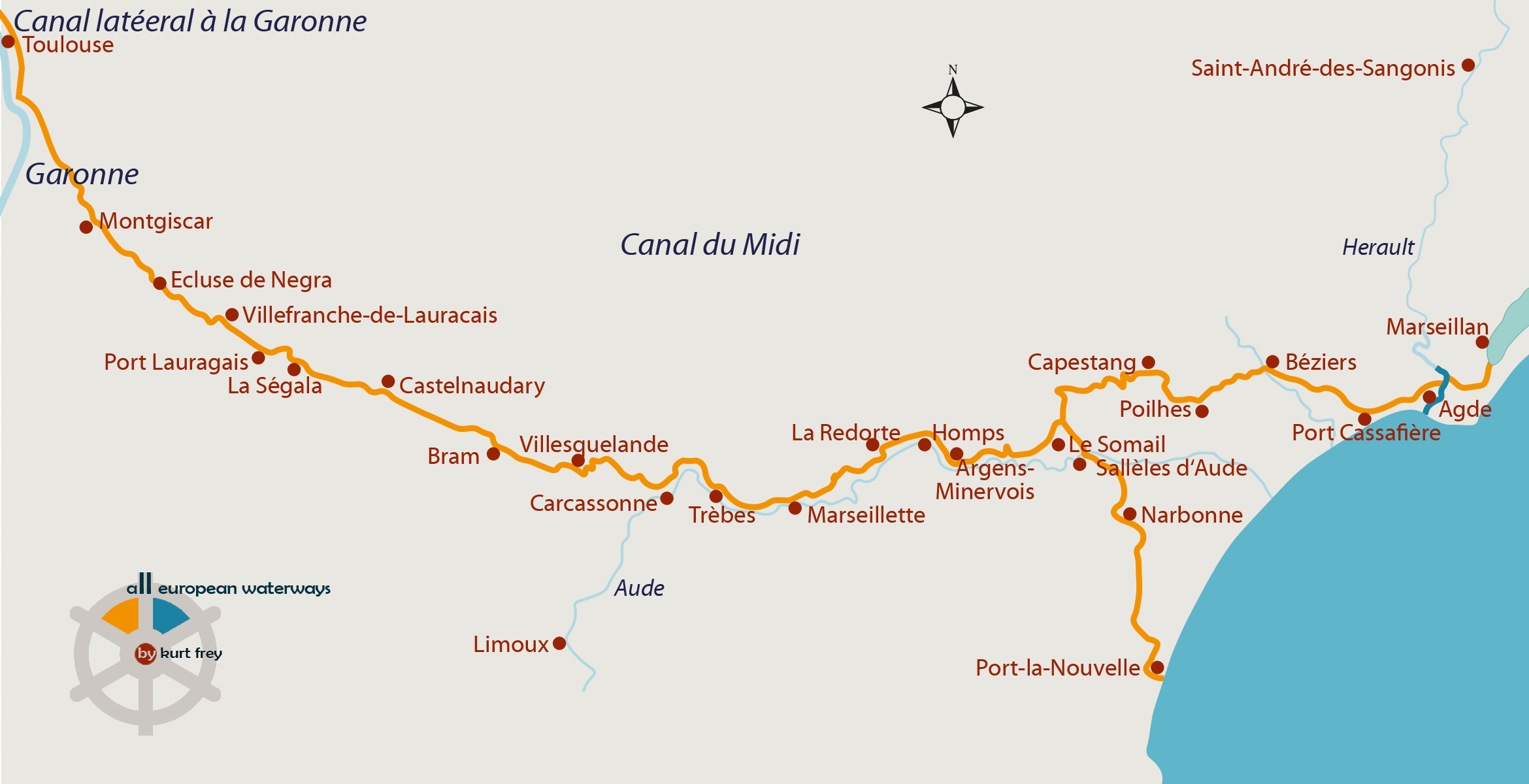 Canal Du Midi Karte