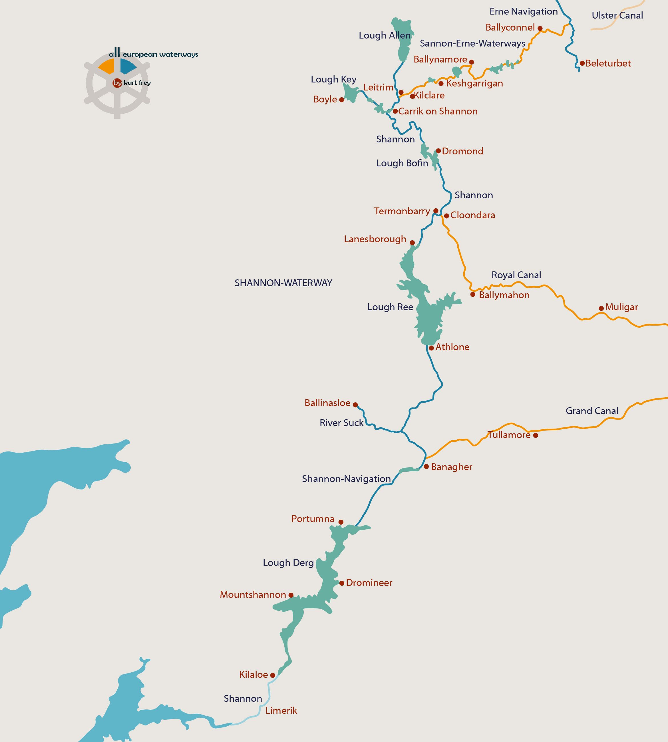Wasserwege, Flüsse, Kanäle und Seen in Irland: Shannon Navigation ...