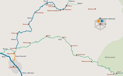 Der Fluss Bug, ein alter Wasserweg von der Weichsel an den Dnepr und an ...