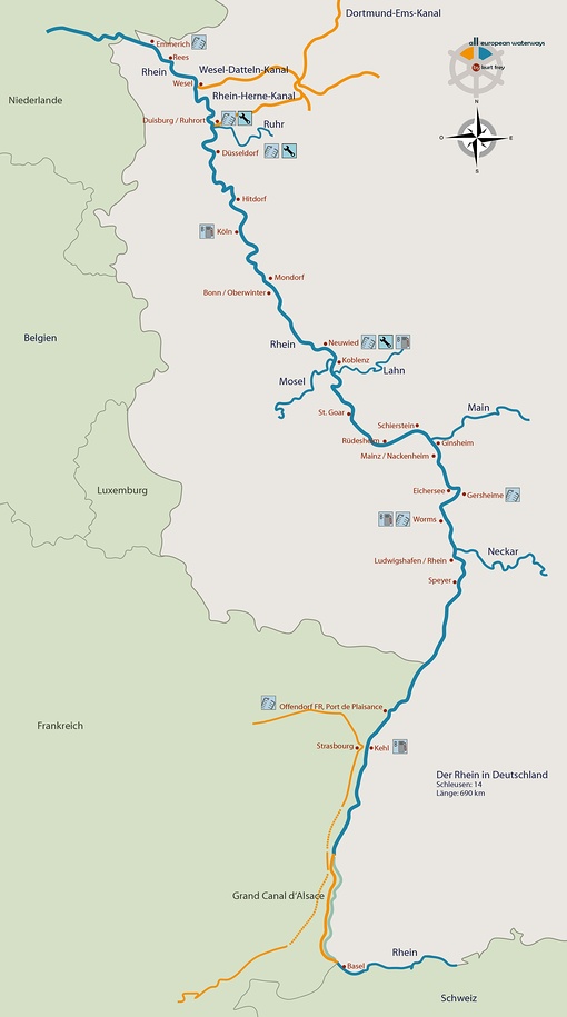 Schiffbare Gewässer, Flüsse, Kanäle, Wasserwege und Seen in Deutschland ...