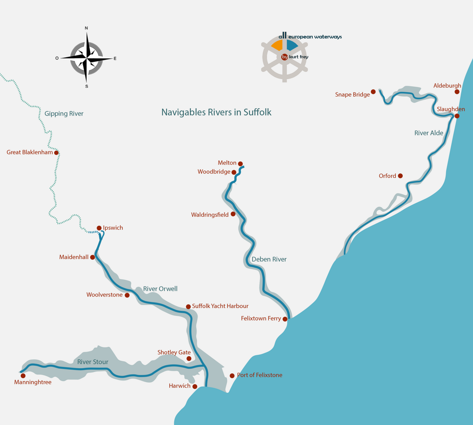 Flüsse und Kanäle in England und Wales, die schiffbaren Flüsse in ...