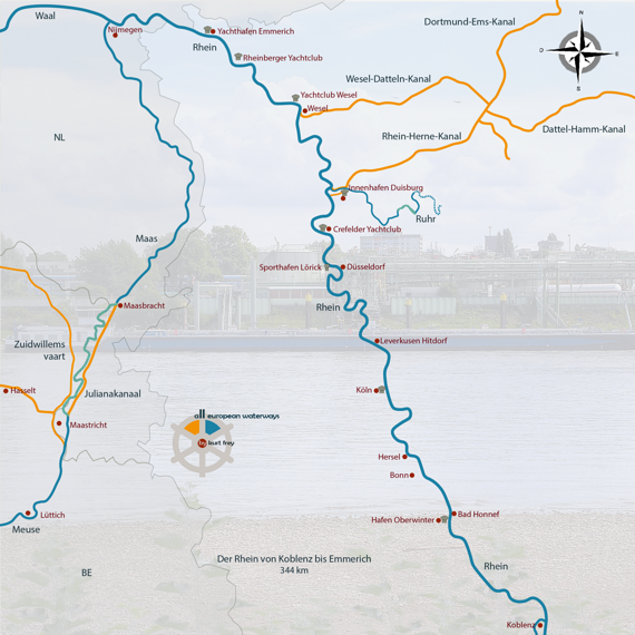 Alle schiffbaren Wasserwege in Deutschland, mit Hausbooten und Yachten auf Flüssen und Kanälen ...