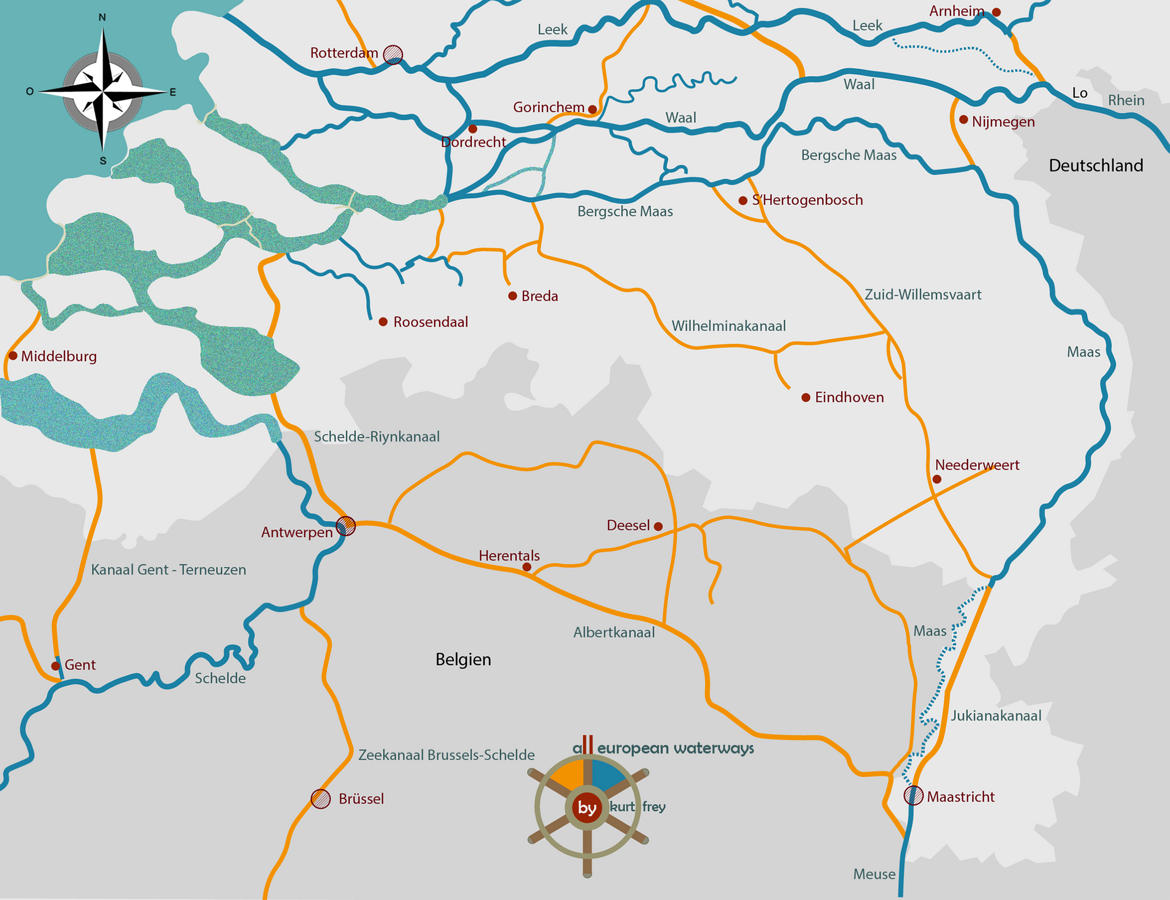 Alle schiffbaren Wasserwege in Deutschland, mit Hausbooten und Yachten auf Flüssen und Kanälen ...