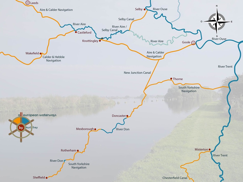 Alle schiffbaren Wasserwege in England, mit Narrowboats und Yachten auf Flüssen und Kanälen ...